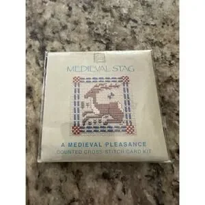 Textile Heritage | Art | Medieval Stag Cross Stitch By Textile Heritage ...